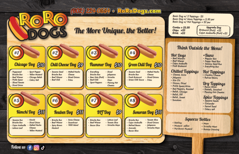 See Our Menu - RoRo Dogs
