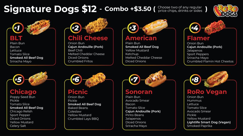 See Our Menu - RoRo Dogs